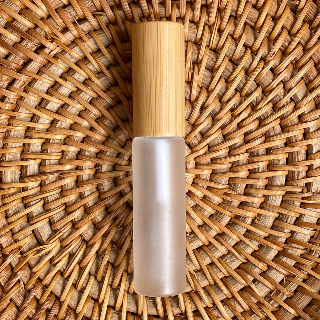 Empty Frosted Glass Mascara Tube 8ml Bottle Spoolie Wand Bamboo ...