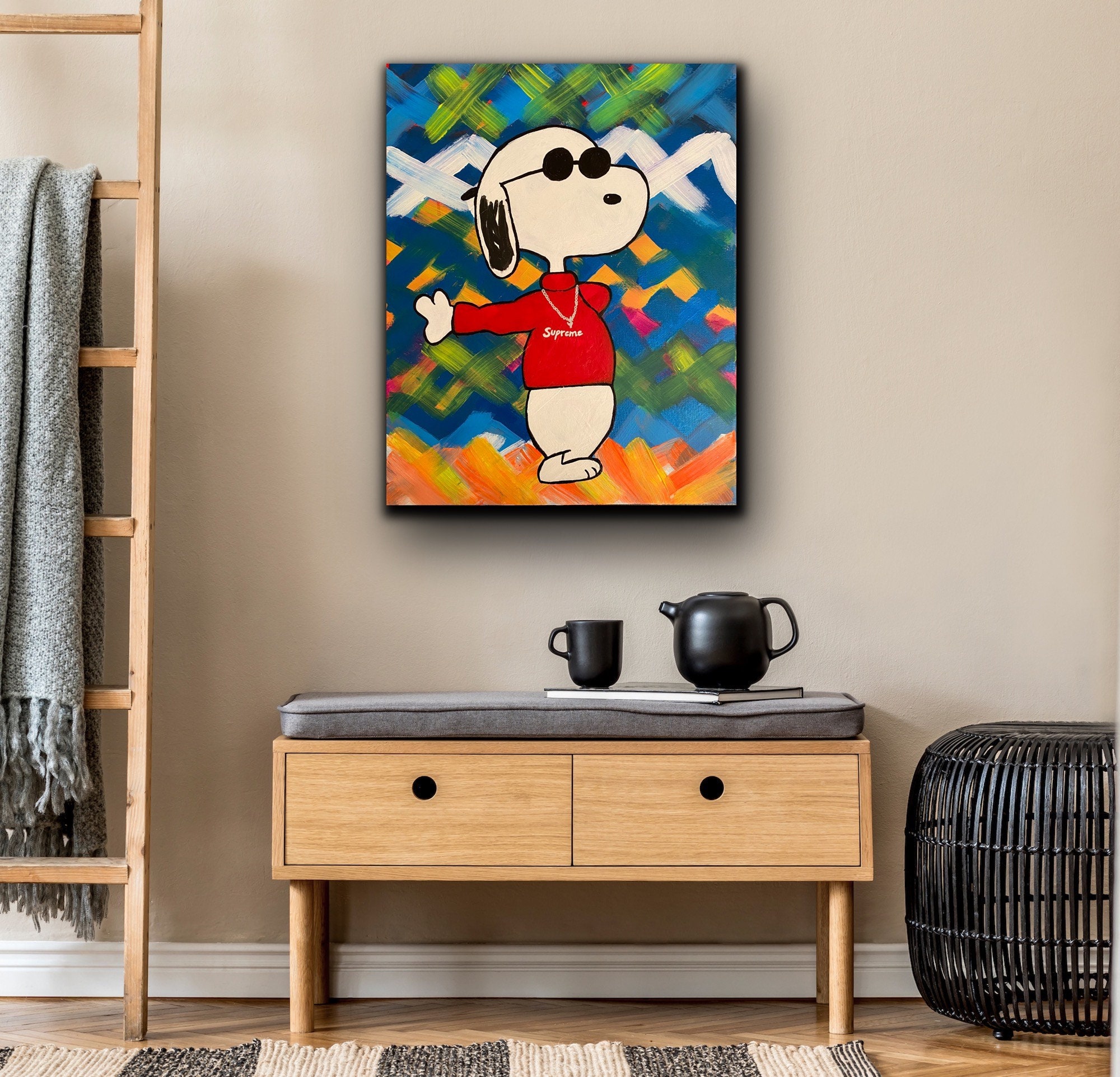 CANVAS PRINT, Pop Art Snoopy Inspired Painting Print, Original, Limited ...