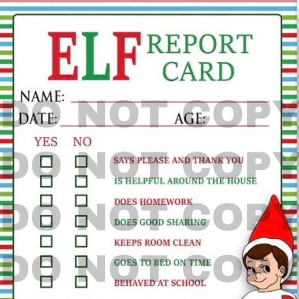 Santa Report Card - Etsy