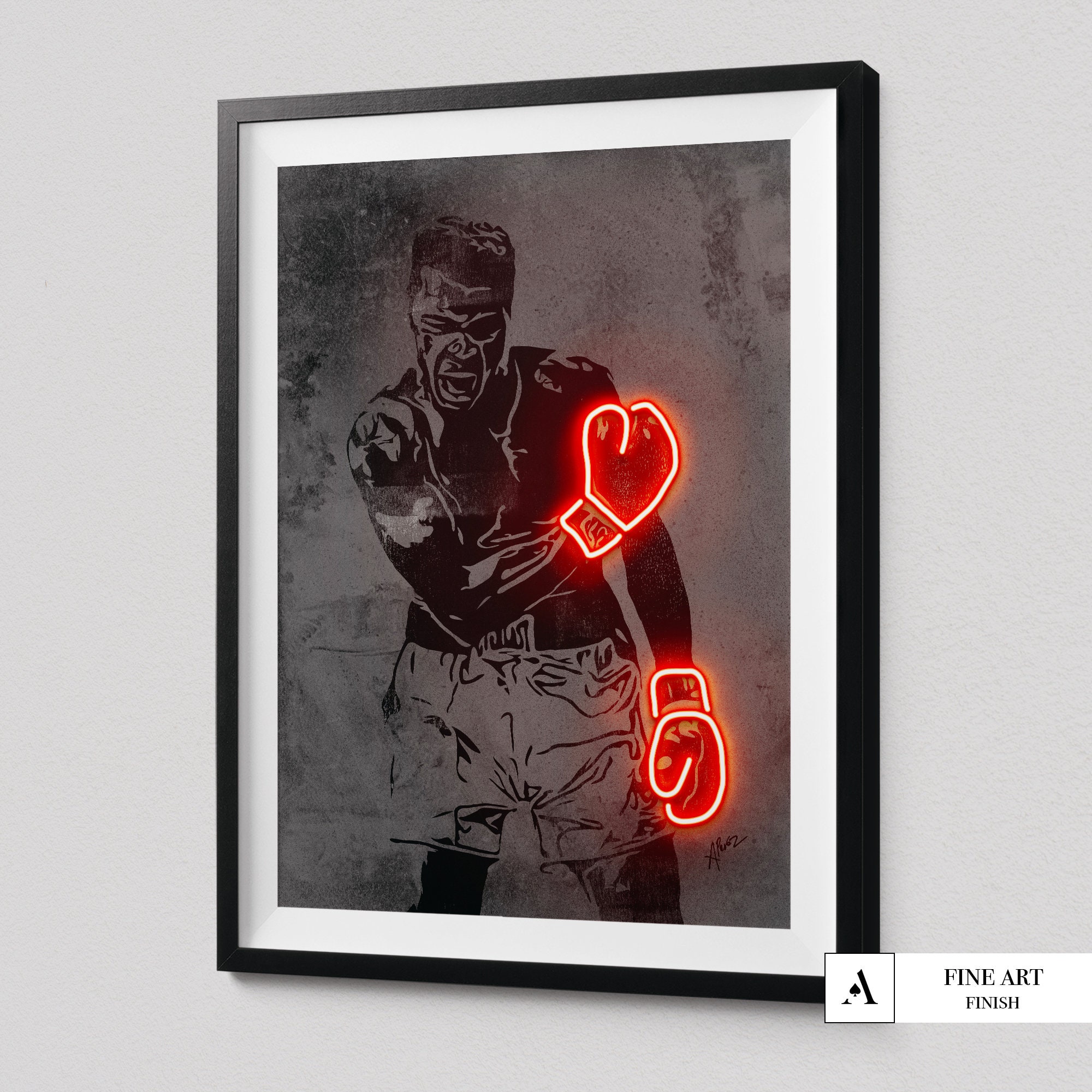 Prints Neon Muhammad Ali Boxing fine art limited edition painting ...