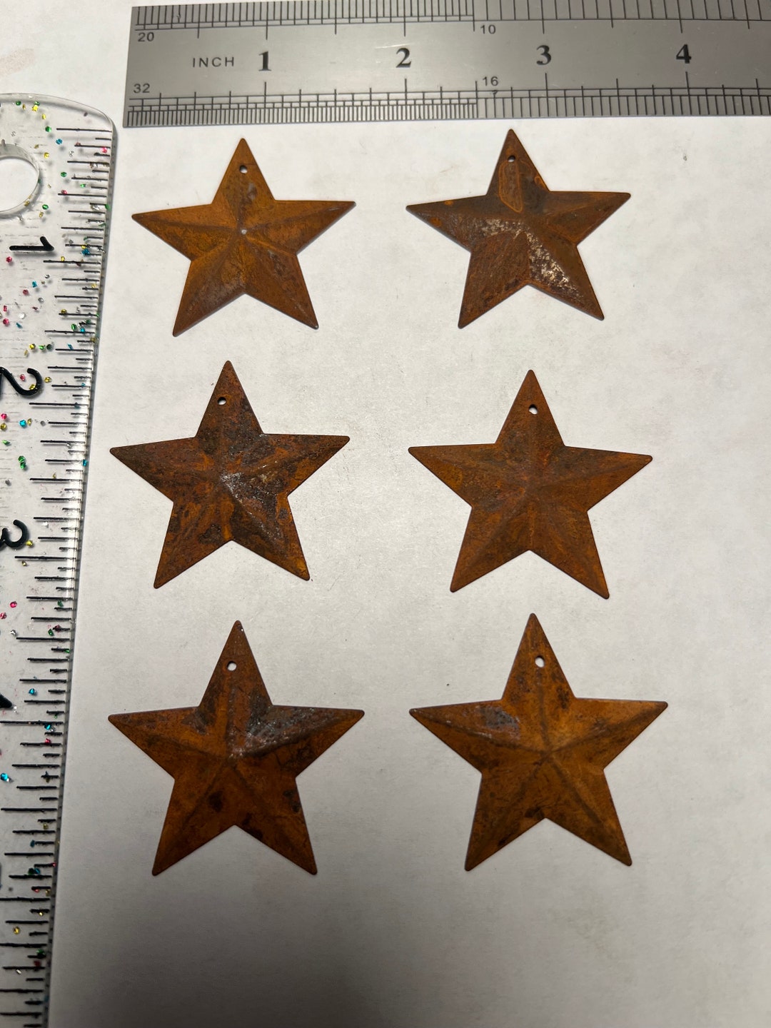 Vintage Rusty Metal Stars Set of 6 - Etsy