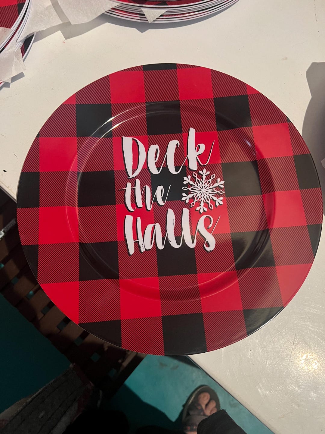 Black and Red Buffalo Plaid Charger With Christmas or Holiday Quotes - Etsy