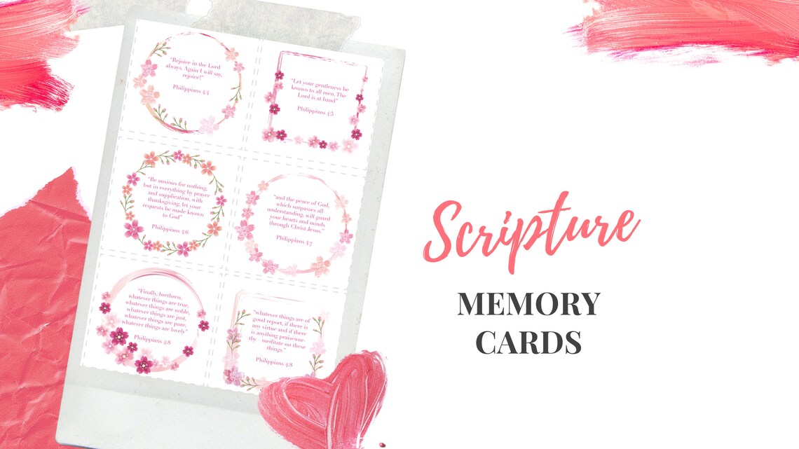 Philippians Scripture Memory Cards - Etsy