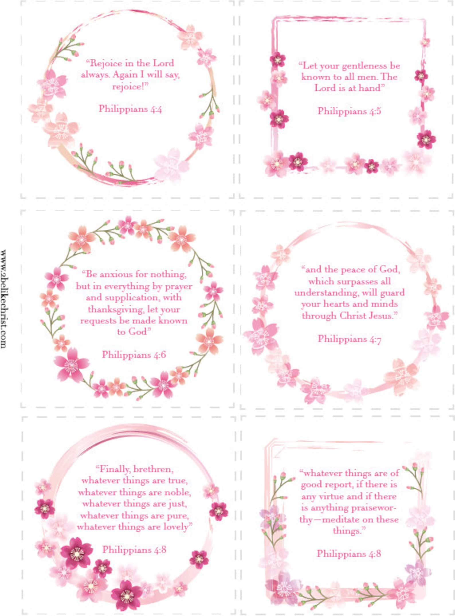 Philippians Scripture Memory Cards - Etsy