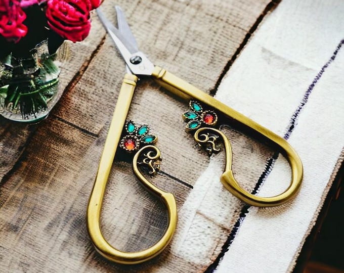 Retro Style Gradient Sewing Scissors - Travel Sewing Scissors - Rustic ...