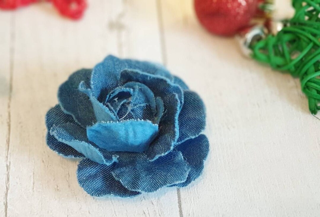 5 Pieces Denim Fabric Flower for Crafts 7.5 Cm Denim Flowers ...