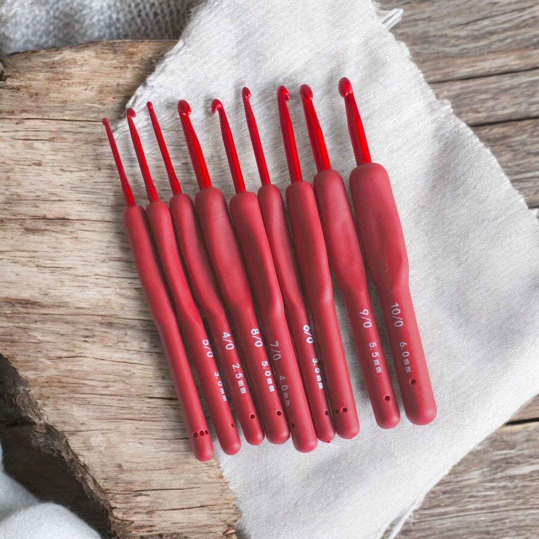 9 Piece Ergonomic Floral Design Crochet Hook Set - 6.0 - 2.0mm Range - Etsy