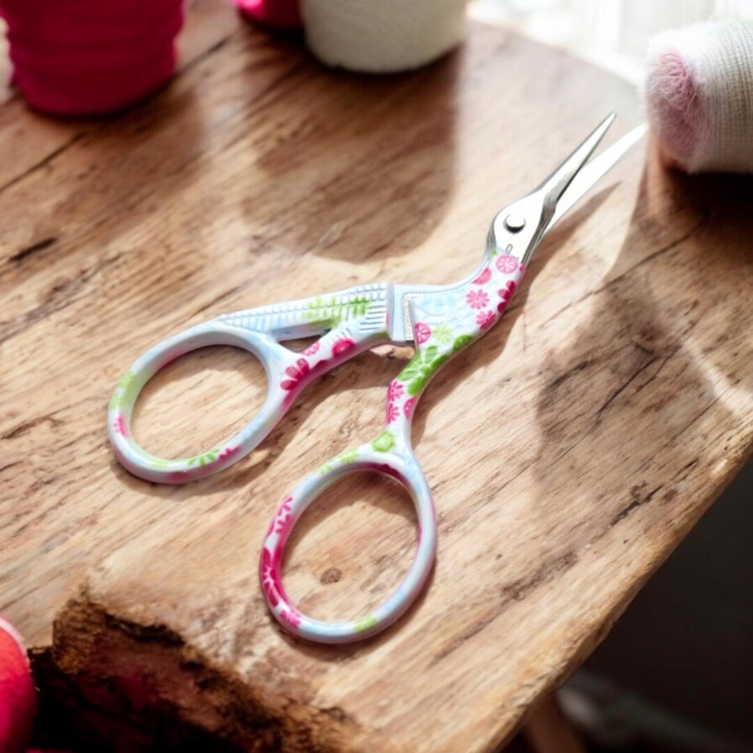 Floral Crane Style Retro Style Sewing Scissors - Travel Sewing Scissors ...