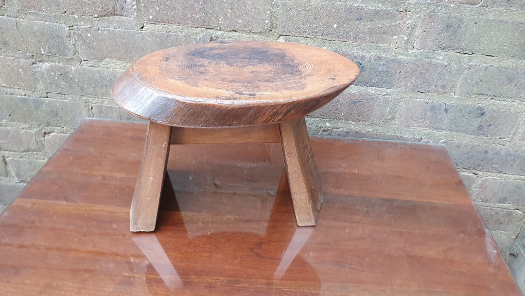 Rustic Chunky Vintage Log Yew Stool - Etsy