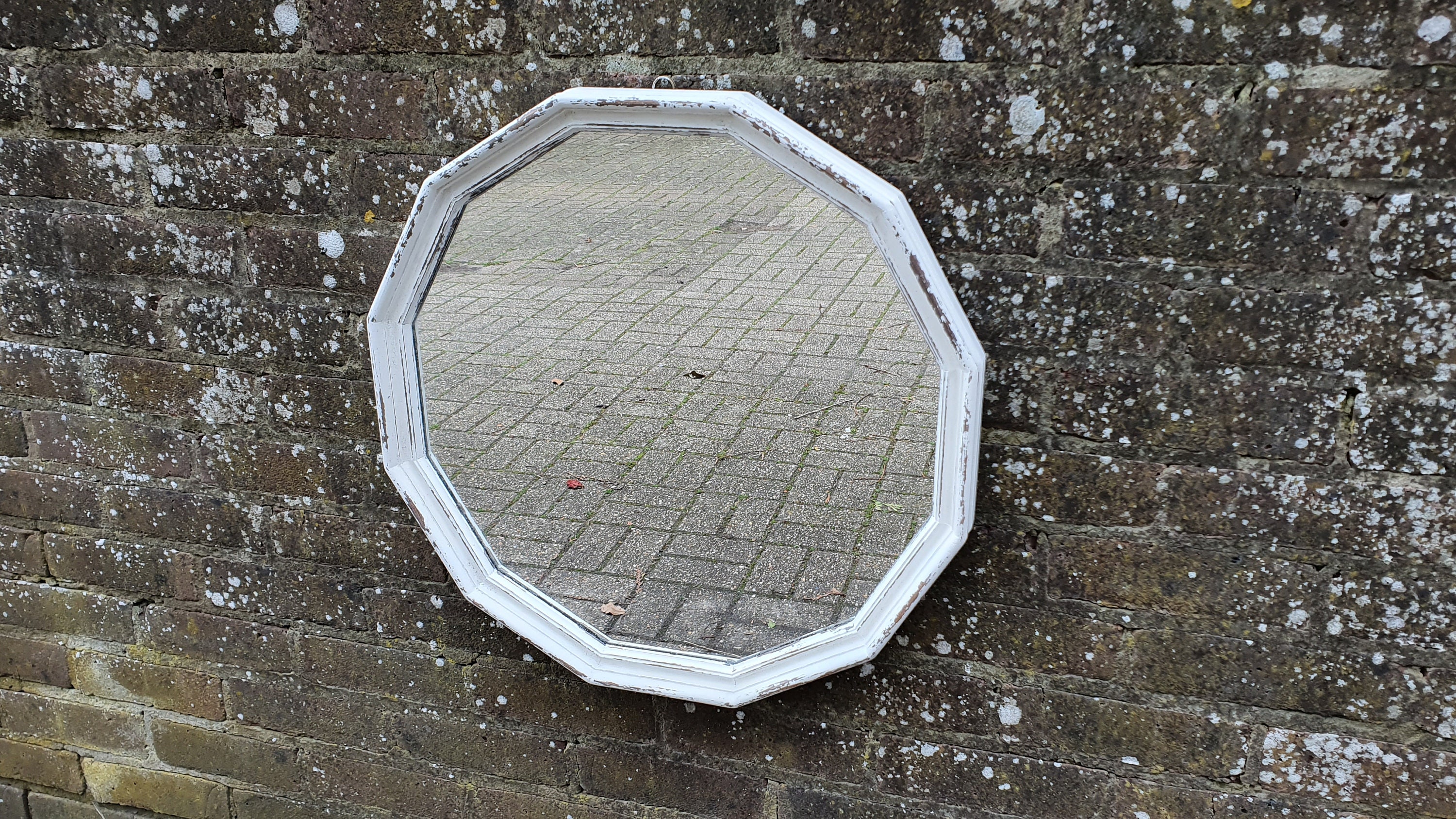 Dodecagon 12 Sided Painted Shabby Chic Wall Mirror in Farrow and Ball ...