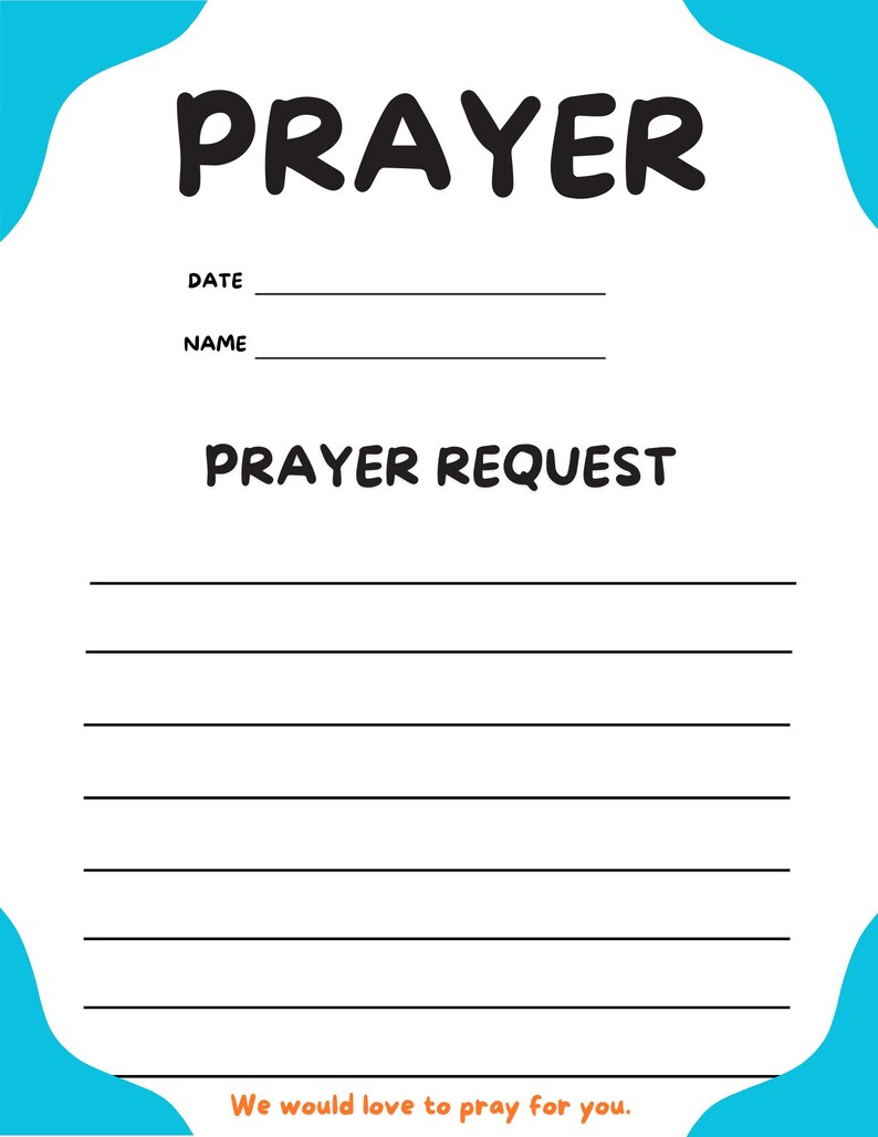 Kid's Prayer Request - Etsy