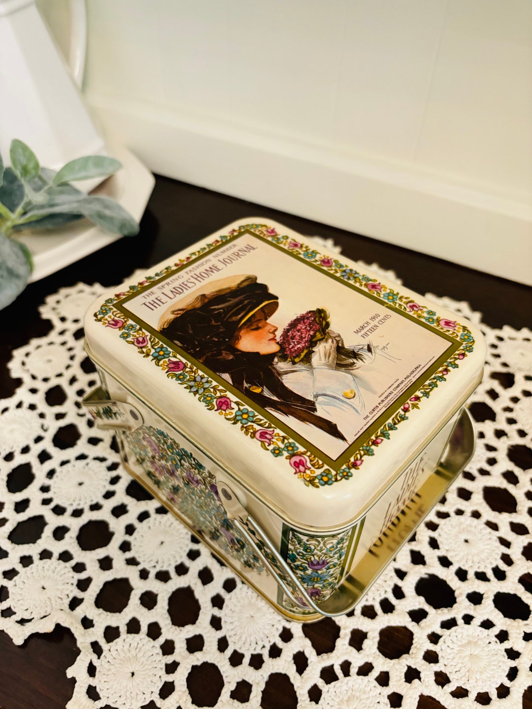 Vintage Tin Sewing Box With Handles the Ladies Home Journal Tim Box - Etsy