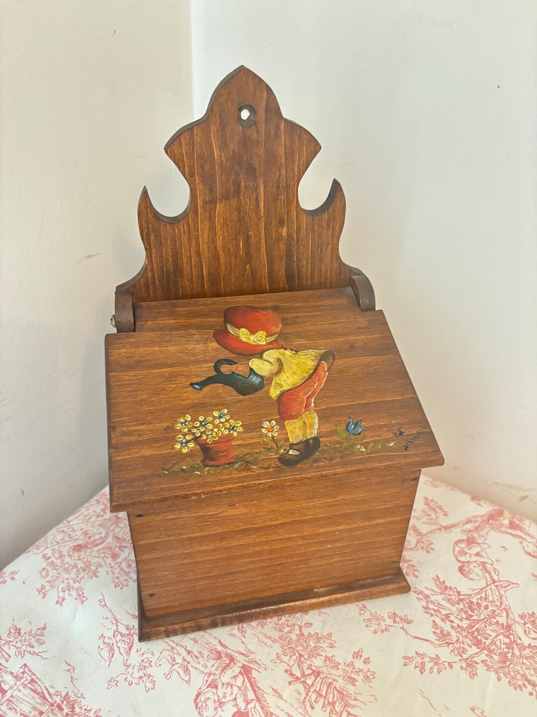 Vintage Wooden Salt Recipe Box Hand Painted - Etsy