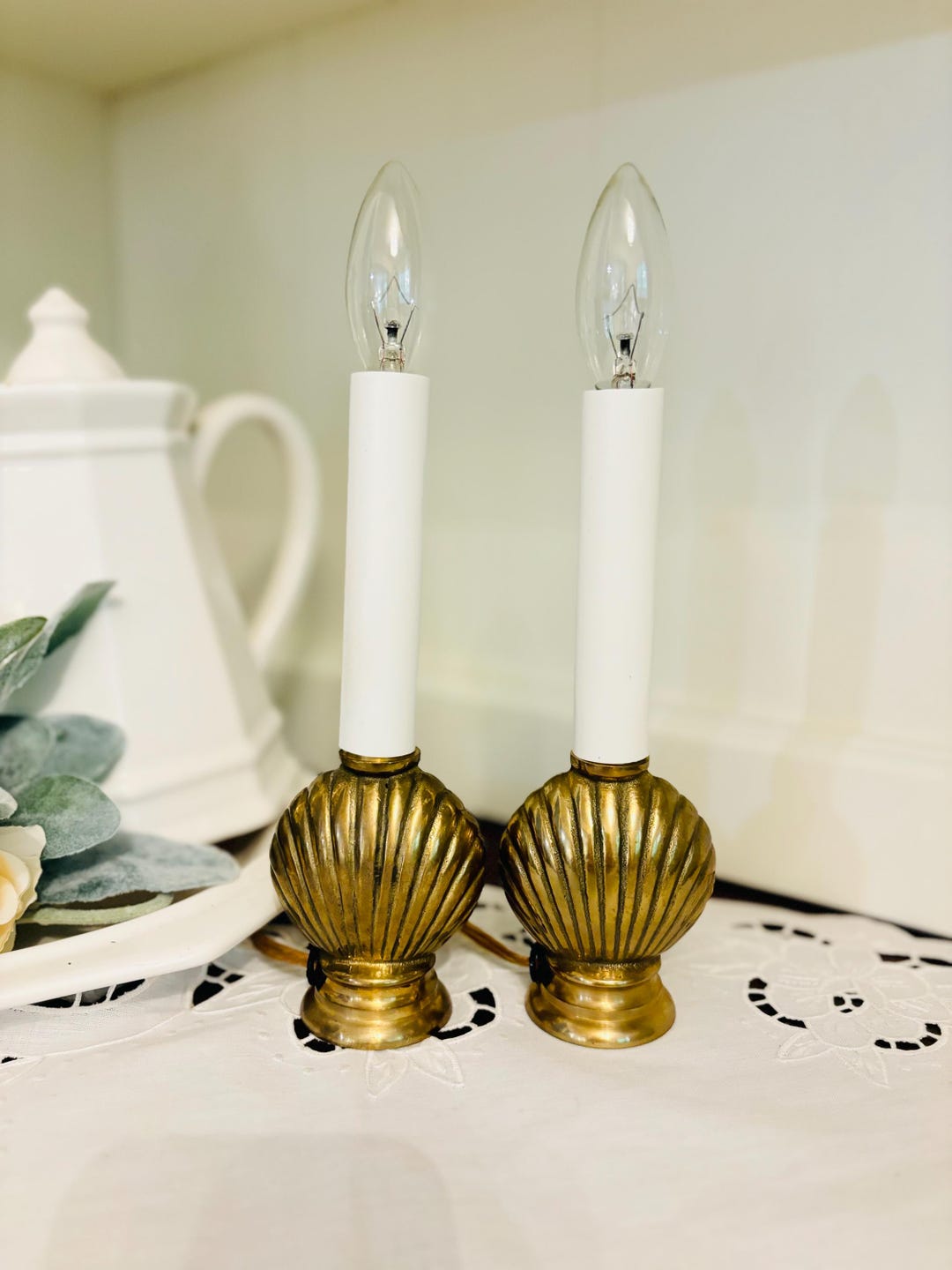 Vintage Brass Seashell Clam Shell Accent Light Electric Lamp - Etsy