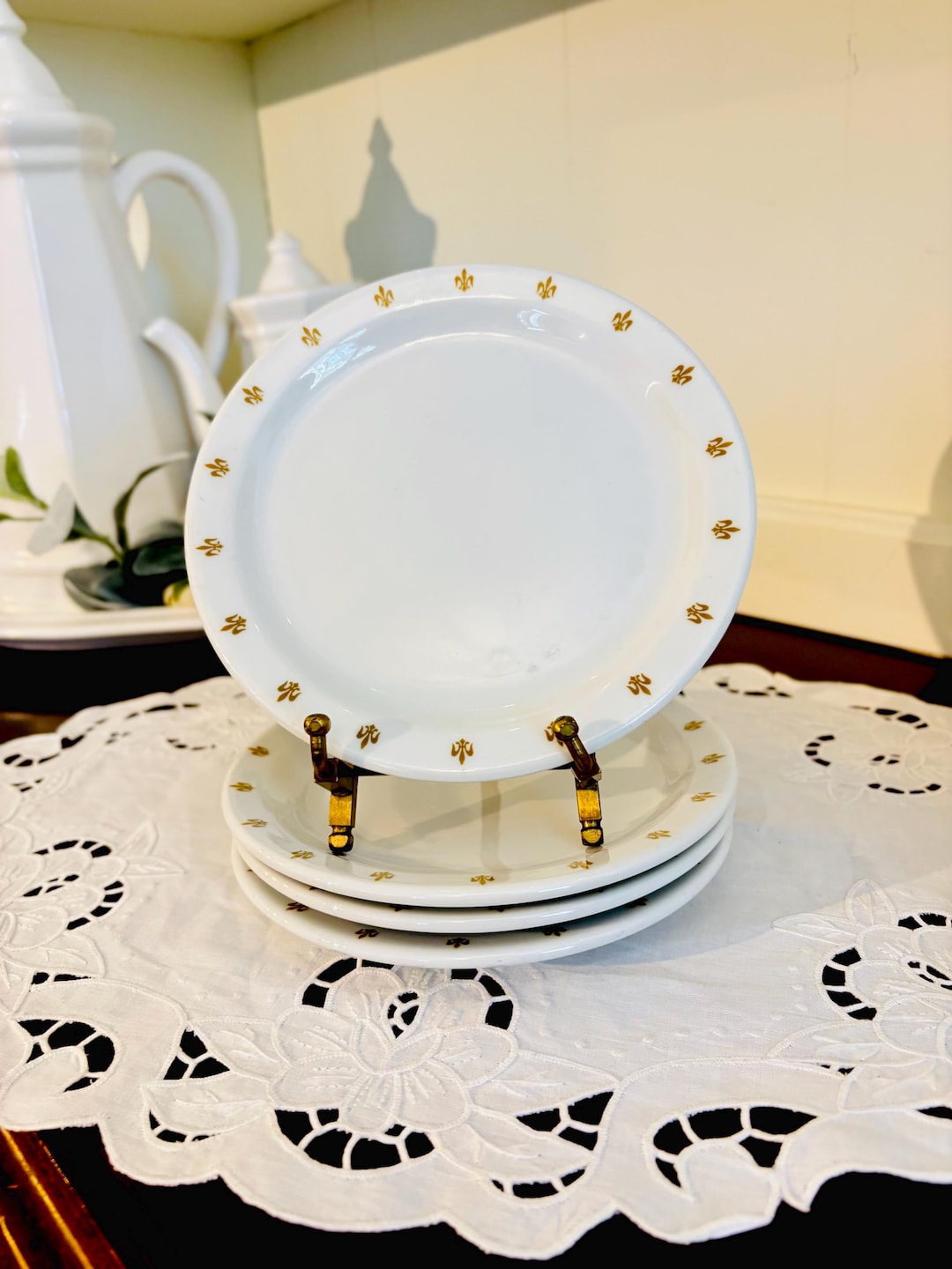 Set of 4 Vintage Shenango China Restaurant China Chunky Plates Bread ...