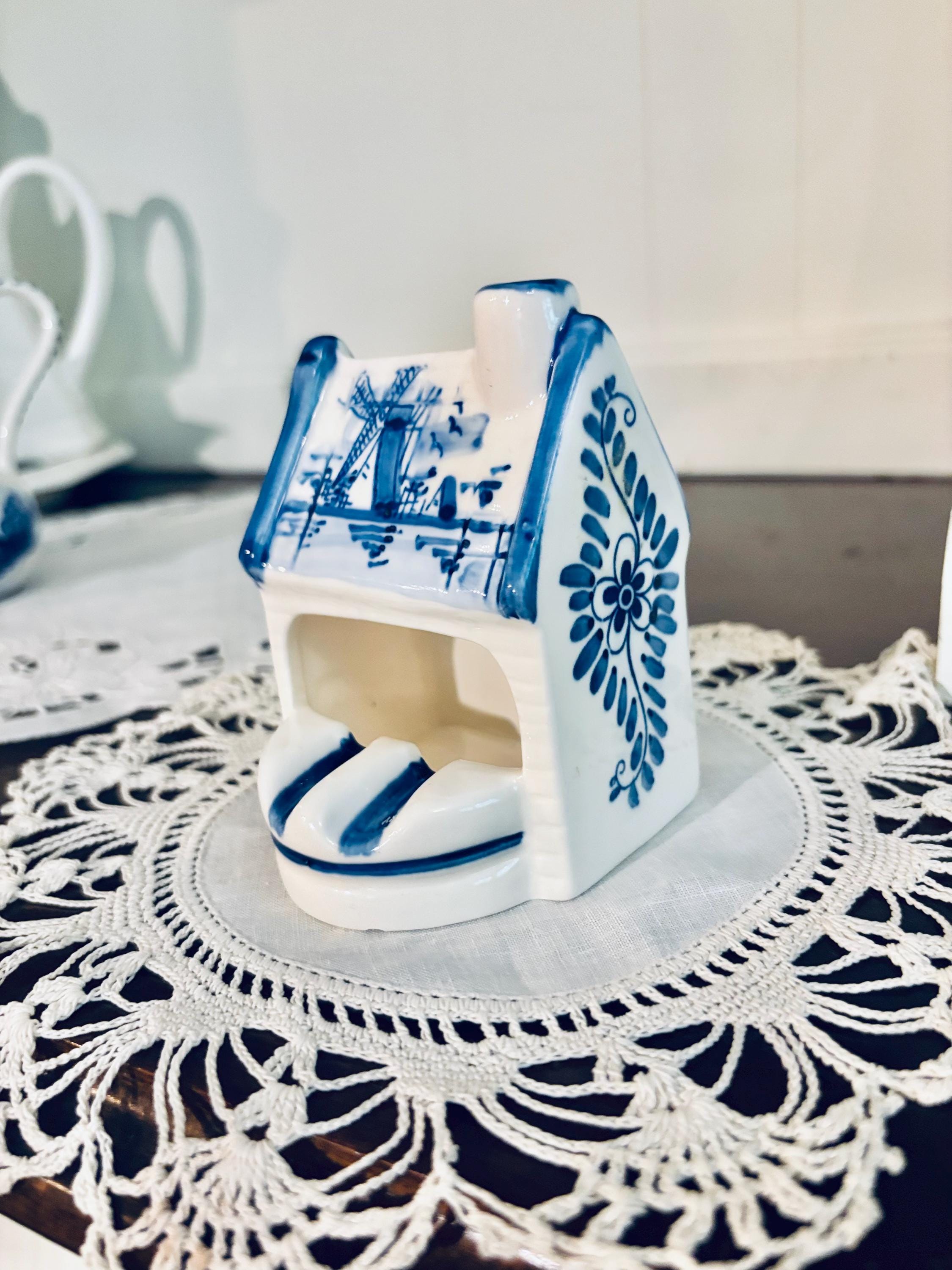SOLD INDIVIDUALLY Vintage Delft Ashtray Bud Vase Clogs House Cottage ...