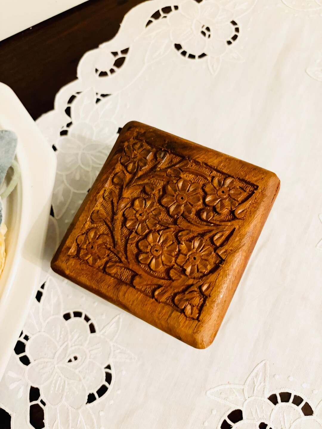 Vintage Carved Wood Knick Knack Box Jewelry Box Trinket Box - Etsy