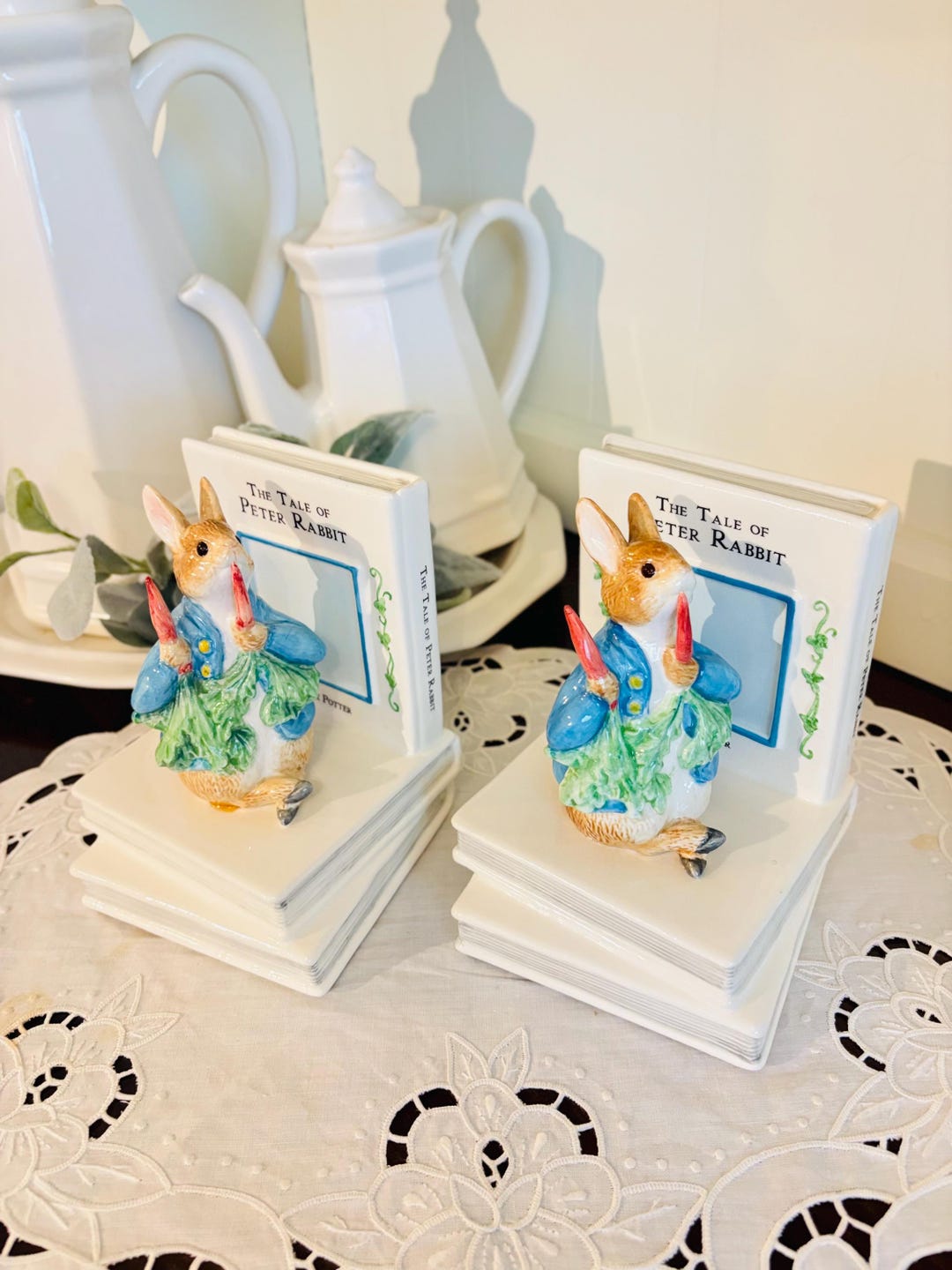 Pair of Border Fine Arts Studio Beatrix Potter Peter Rabbit Book Ends ...