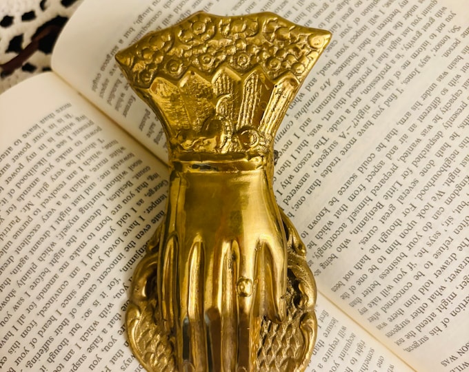 Vintage Solid Brass Victorian Lady’s Fancy Hand Paper Clip - Etsy