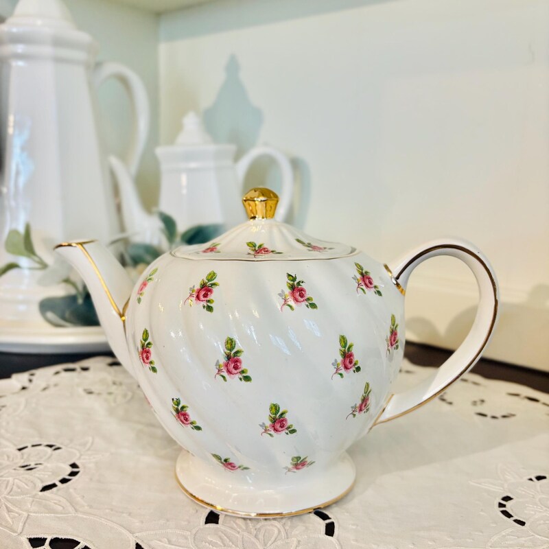 Sadler Pink Flower Teapot - Etsy