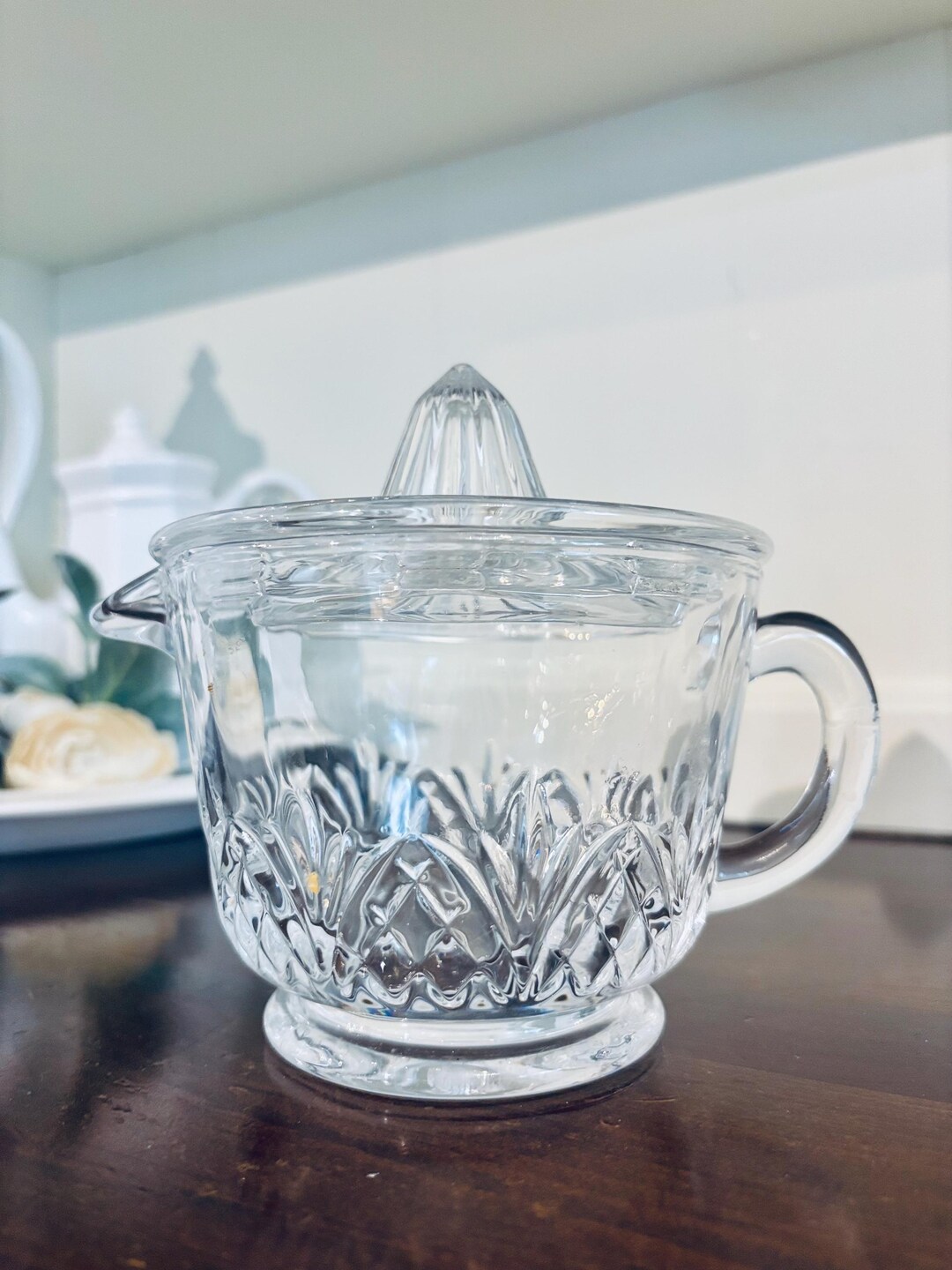 Godinger Lead Crystal Dublin 2pc Juice Reamer W Pitcher Juice Citrus ...