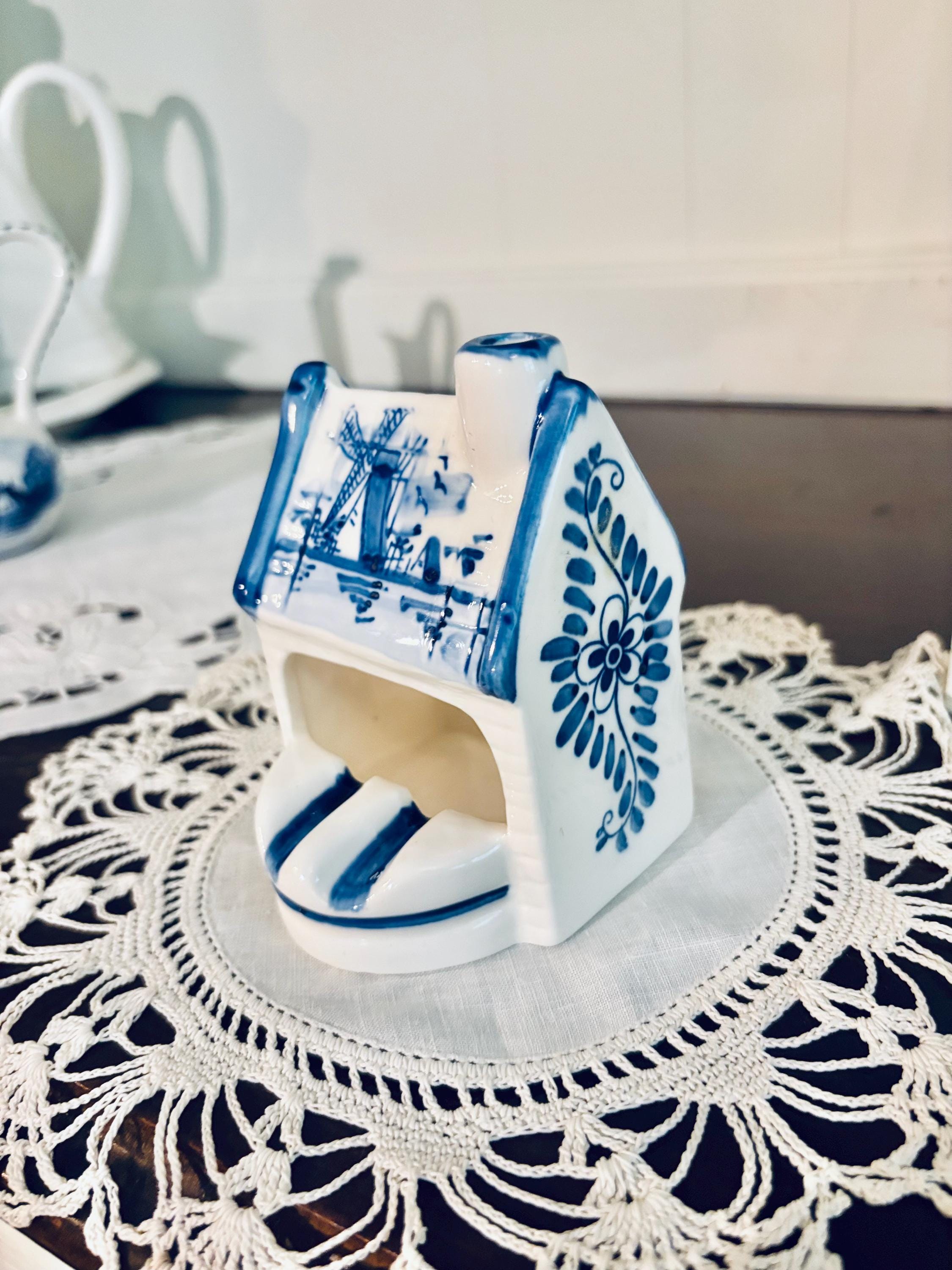 SOLD INDIVIDUALLY Vintage Delft Ashtray Bud Vase Clogs House Cottage ...