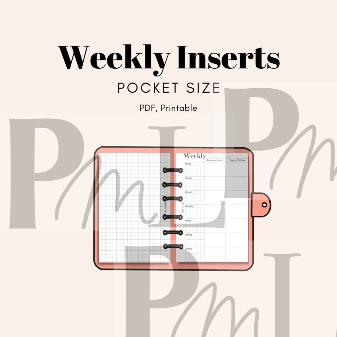 Weekly Inserts Pocket Size - Etsy