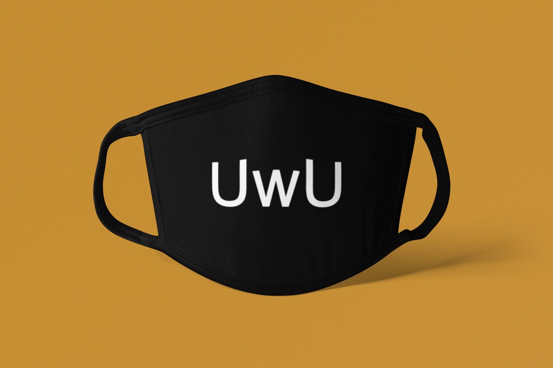 UwU Face Mask Cute Anime Face Mask Black Face Mask | Etsy