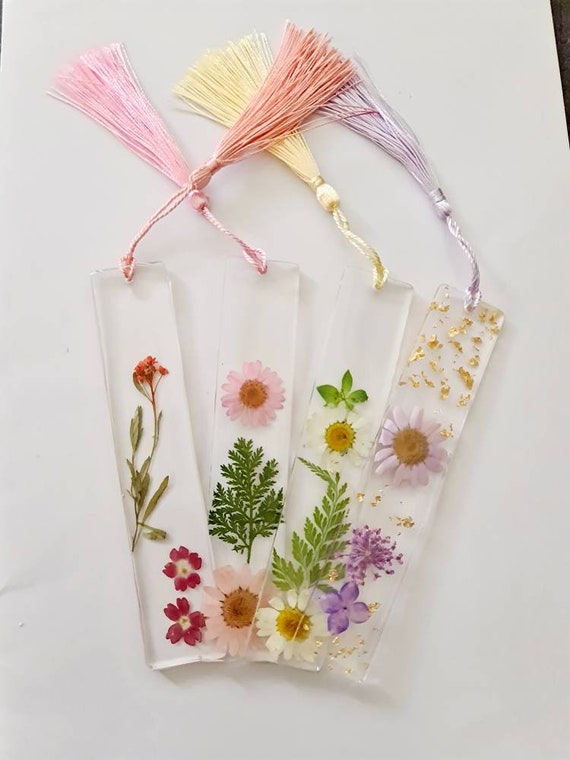 Pressed Flower Resin Bookmark Various Colours Etsy UK