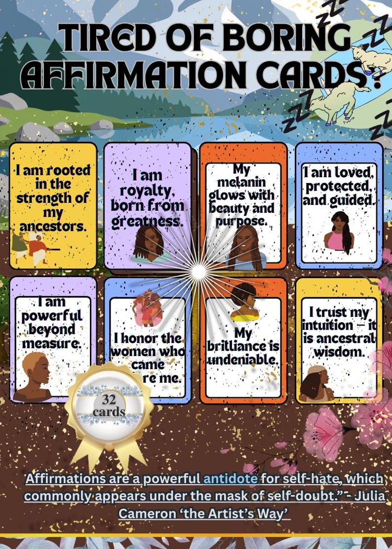 Black Girl Affirmation Cards, Positive Flash Cards (digital Print) - Etsy