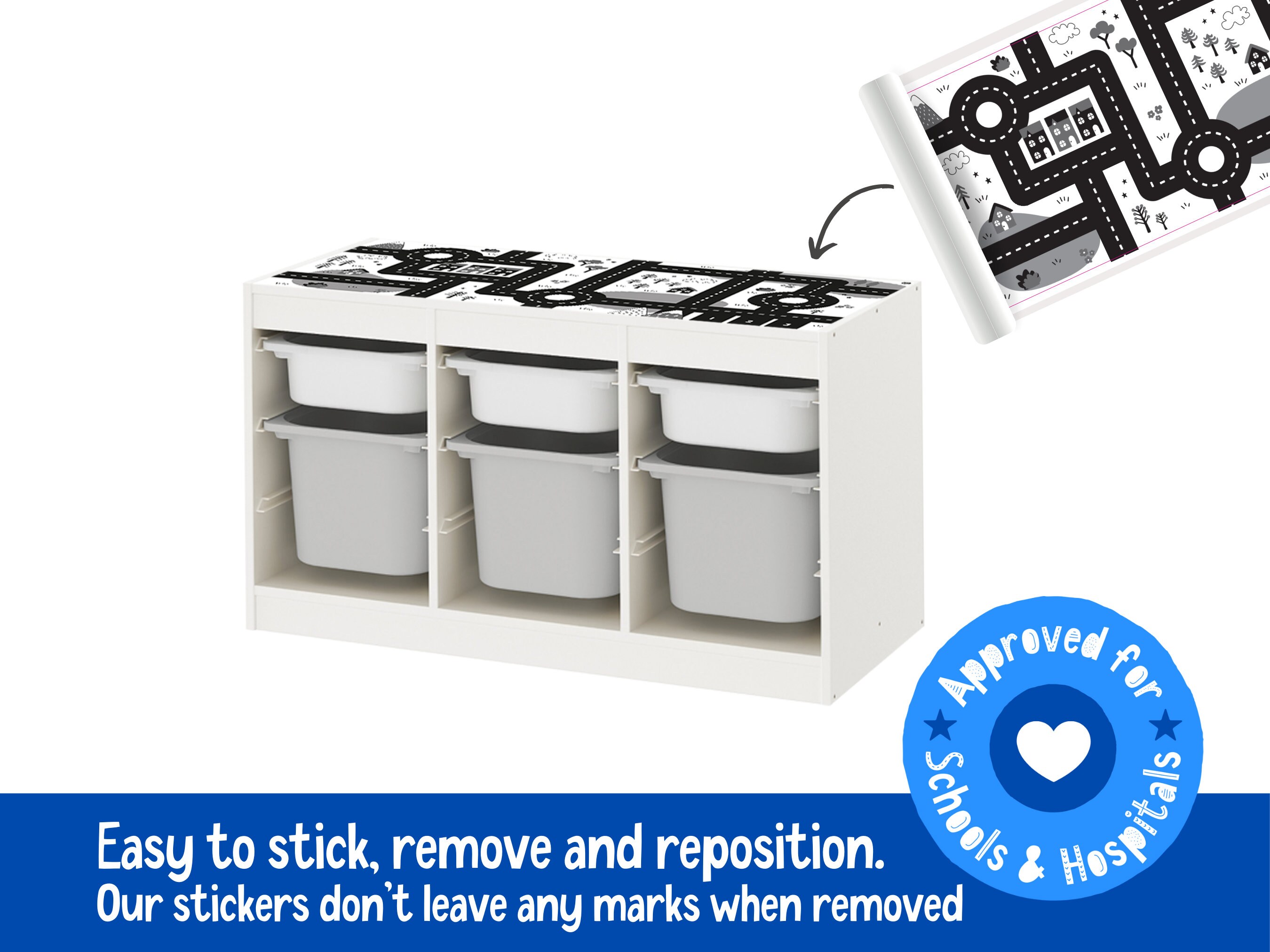 Mono Roads STICKER for Ikea TROFAST WHITE sticker Only - Etsy