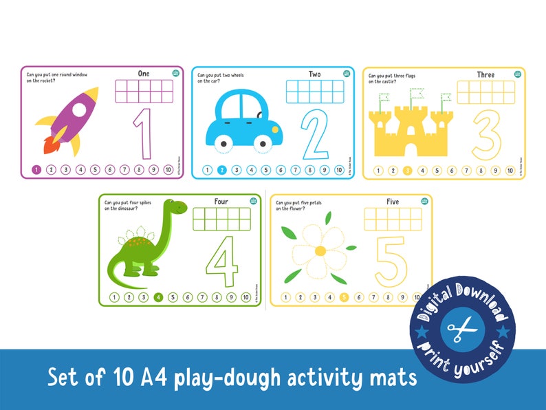 Numbers Playdough Mats DIGITAL DOWNLOAD Instant Download - Etsy