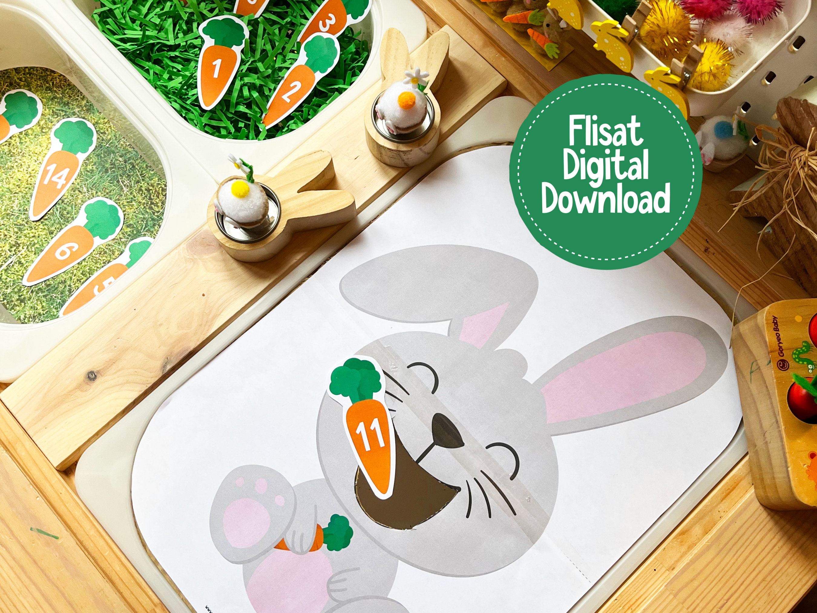 Bunny DIGITAL DOWNLOAD, Trofast Topper, Easter Bunny, Flisat Lids ...