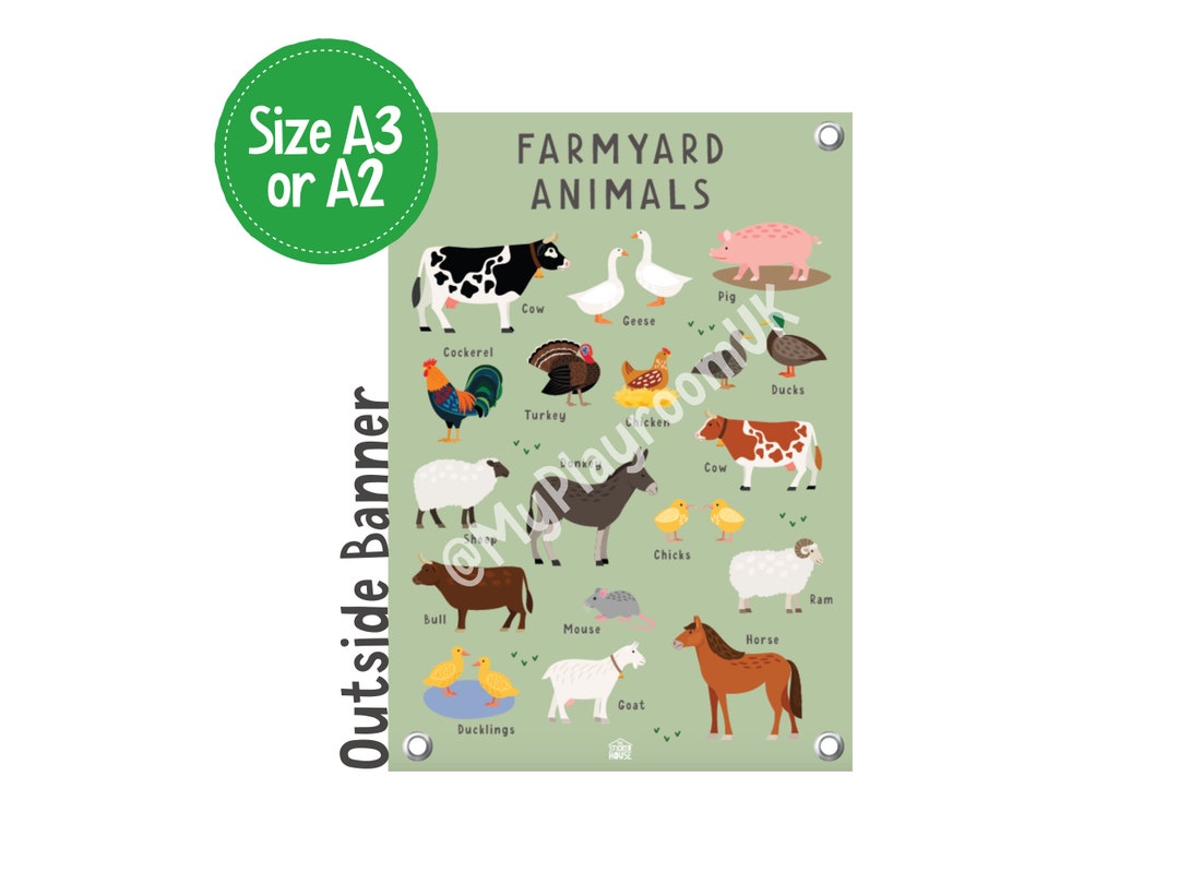 Farm Animals Banner, Educational Poster, Farm Poster, Forest School ...