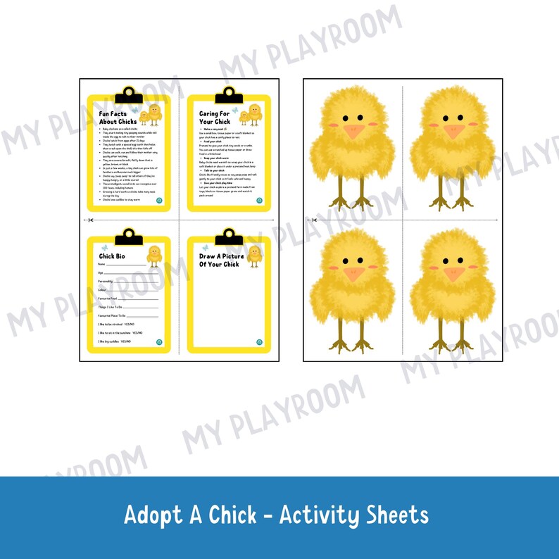 Adopt A Chick DIGITAL DOWNLOAD, Easter Pretend Play, Preschool ...