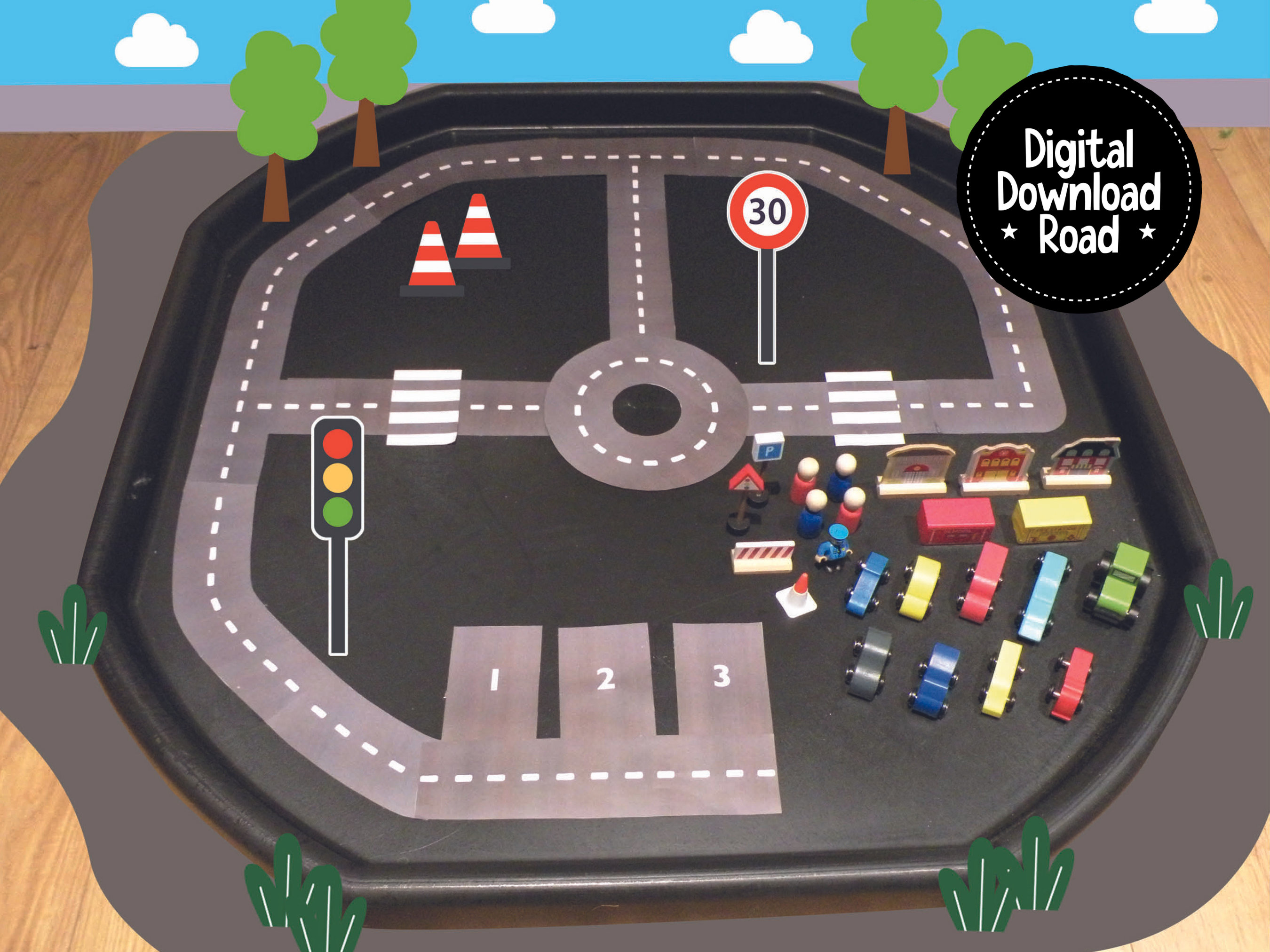 Road DIGITAL DOWNLOAD Roads Toy Cars Instant Download Car | Etsy Canada