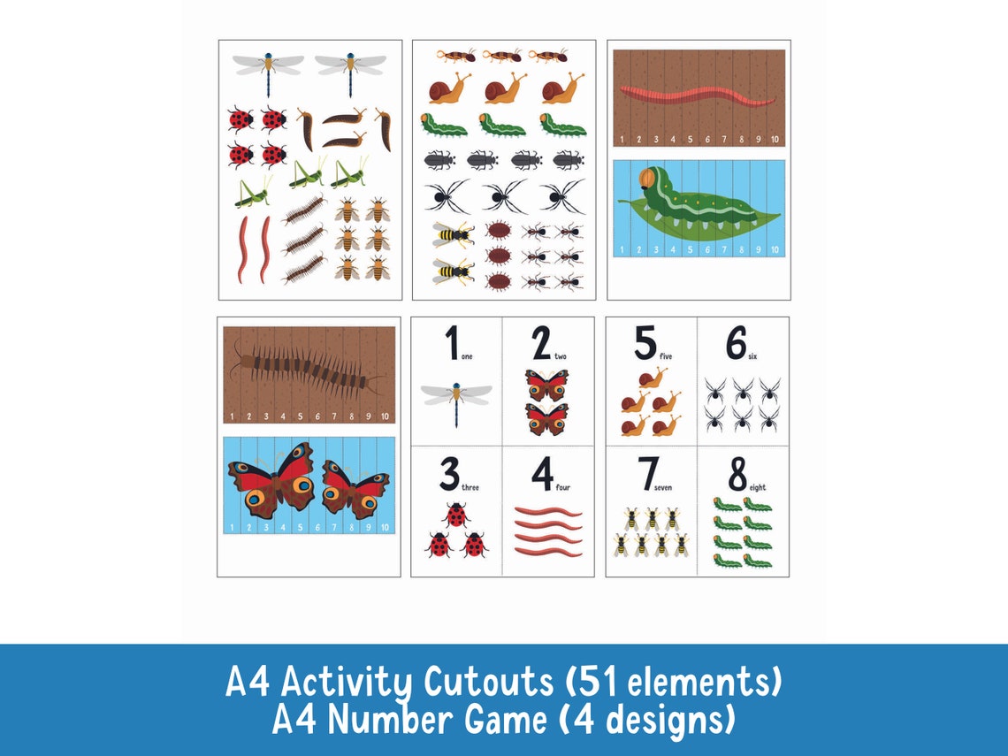 Bugs DIGITAL DOWNLOAD, Minibeast, Insect Download, Table Activity ...
