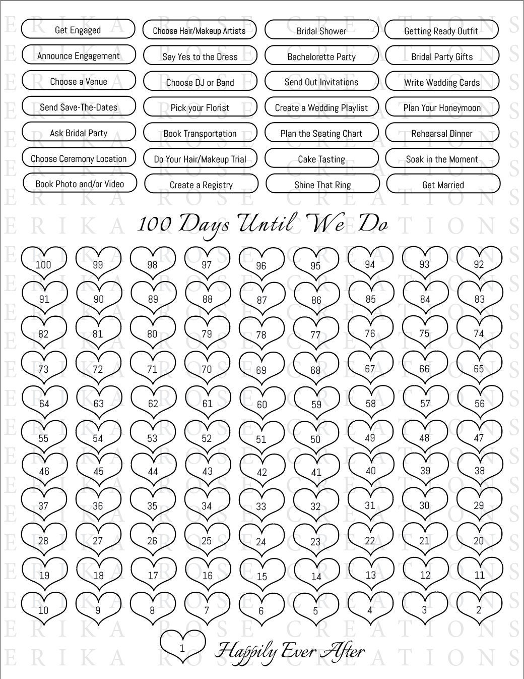 100 Days Till We Do | Wedding Checklist Countdown | Wedding Planning ...