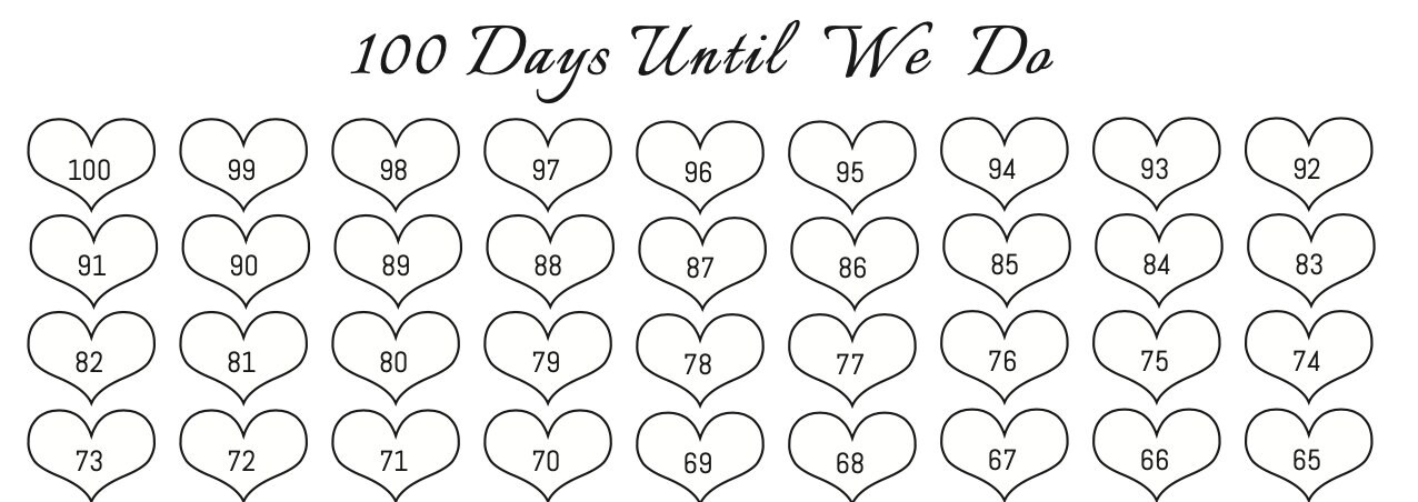 100 Days Till We Do | Wedding Checklist Countdown | Wedding Planning ...