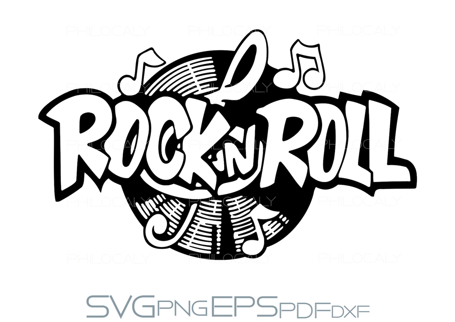 Rock n Roll svg png logotipo de música svg clipart imágenes | Etsy España