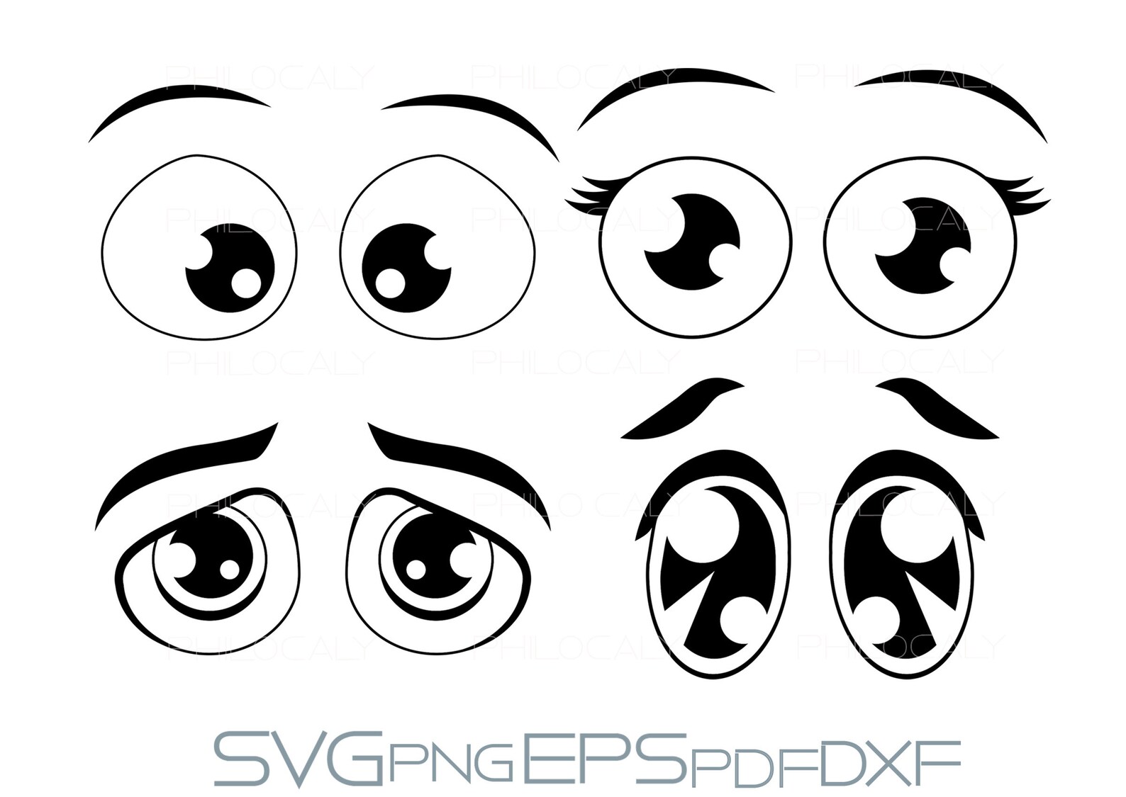 Ojos svg png lindos ojos de dibujos animados svg png ojos | Etsy