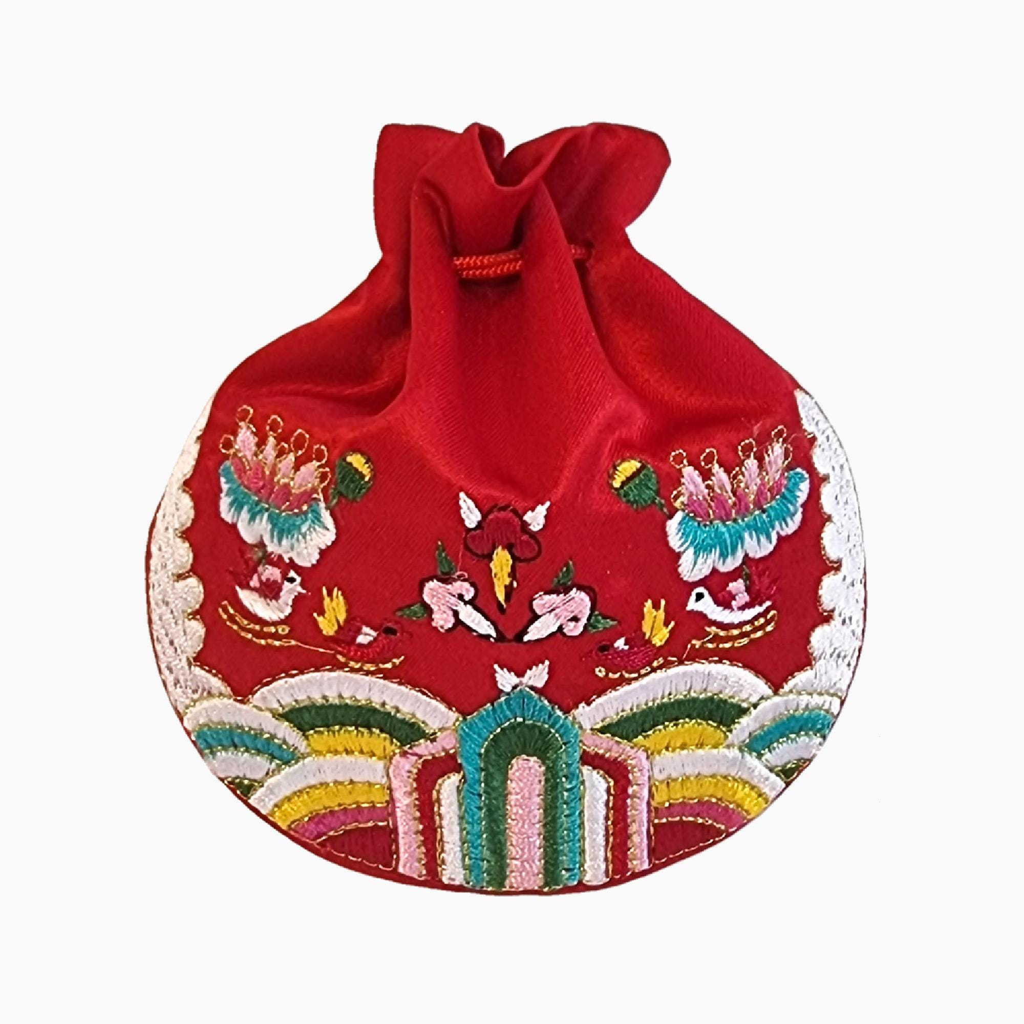 5PCS Set of Korean Embroidered Good Luck Pouches, Bokjumeoni Hanbok ...