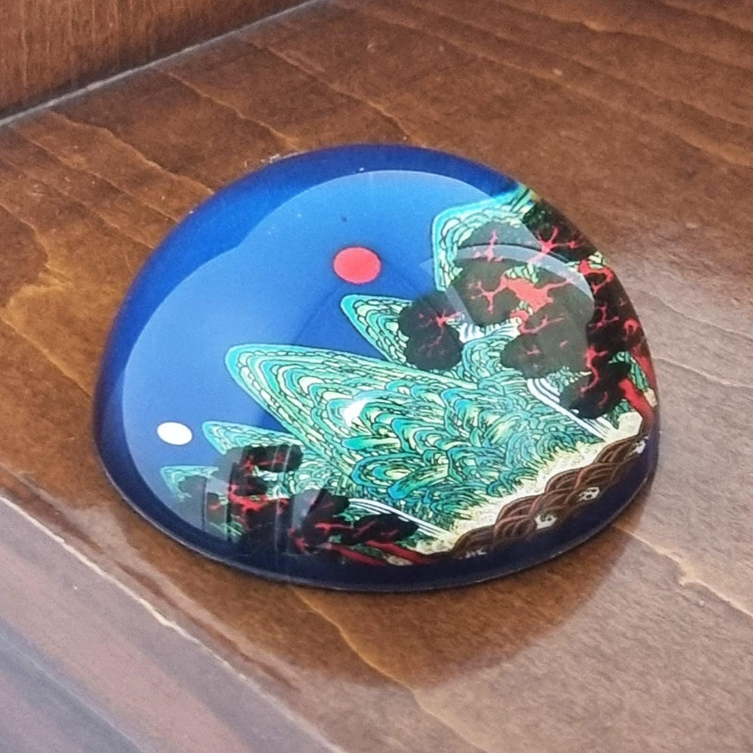 Ilwol Obongdo Korean Crystal Paperweight, Royal Sun Moon Five Peaks ...