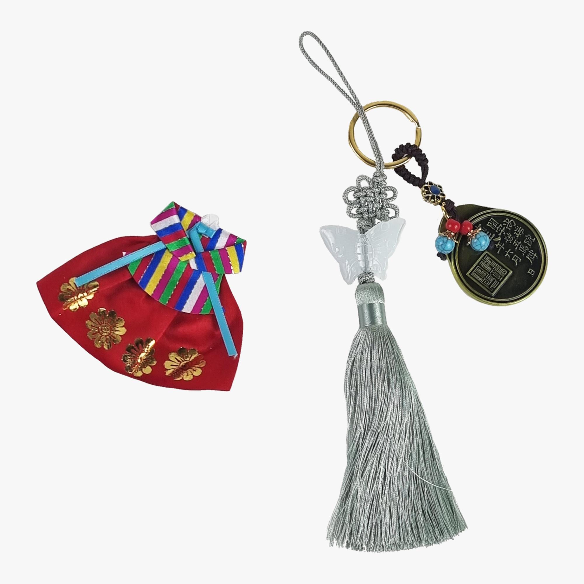 New Colors: Jade Butterfly Norigae Korean Tassel Charm, Hanbok Knot ...