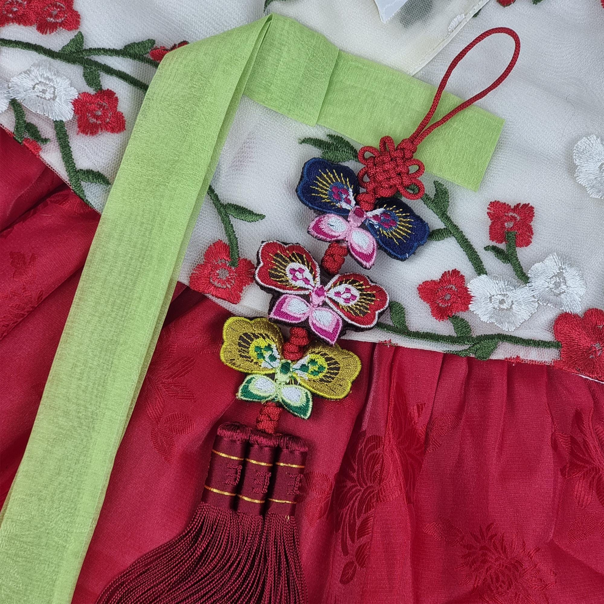 Three-tier Butterfly Norigae Korean Tassel Charm, Long Hanbok Knot ...
