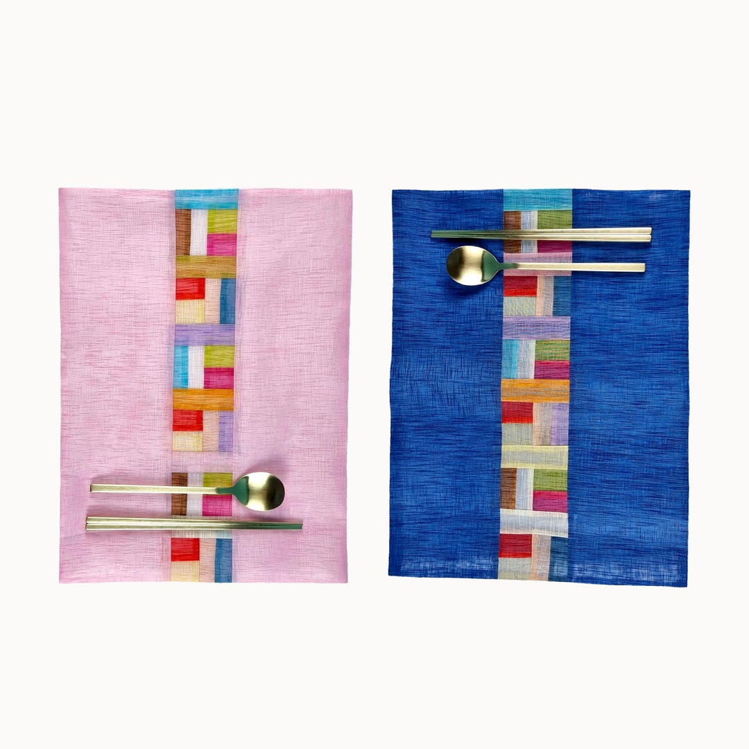2PCS Set of Korean Seakdong Table Mats, Patchwork Quilt Table Cloth ...