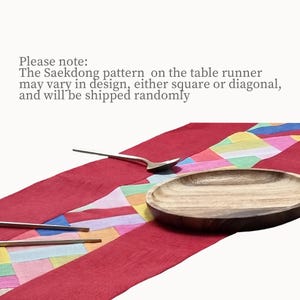 Saekdong Korean Patchwork Quilt Table Runner, Traditional Color Block ...