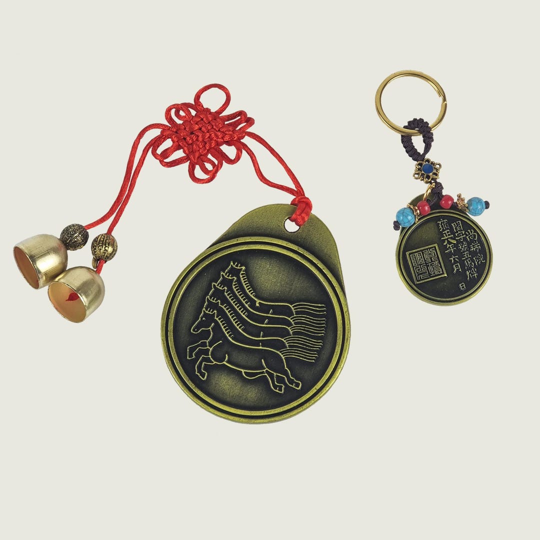 Mapae Korean Horse Badge Keychain, Traditional Joseon Official Identity ...