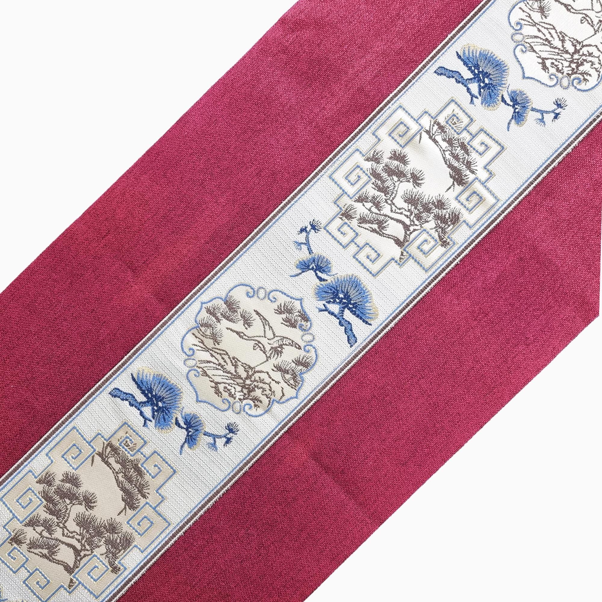 Crane and Pine Embroidered Korean Table Runner, Traditional Aesthetics ...