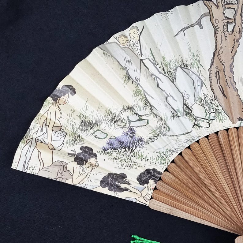 Dano Day Korean Art Hand Fan, Traditional Folk Painting Shin Yun-bok ...